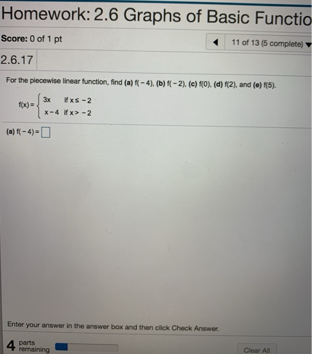 Solved Homework: 2.6 Graphs of Basic Functions HW Score | Chegg.com