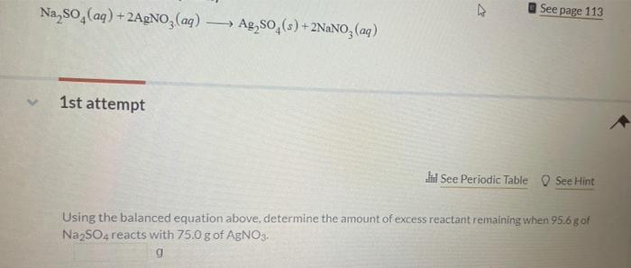 Solved Na,so,(aq) + 2AgNO3(aq) — Ag,SO,(s) + 2NaNO3(aq) A | Chegg.com