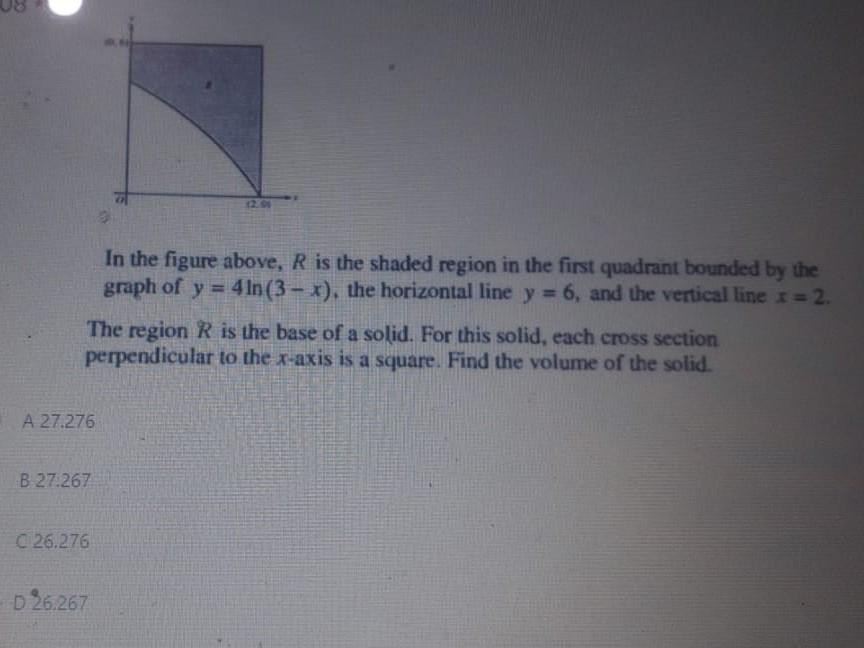 Solved In the figure above, R is the shaded region in the | Chegg.com
