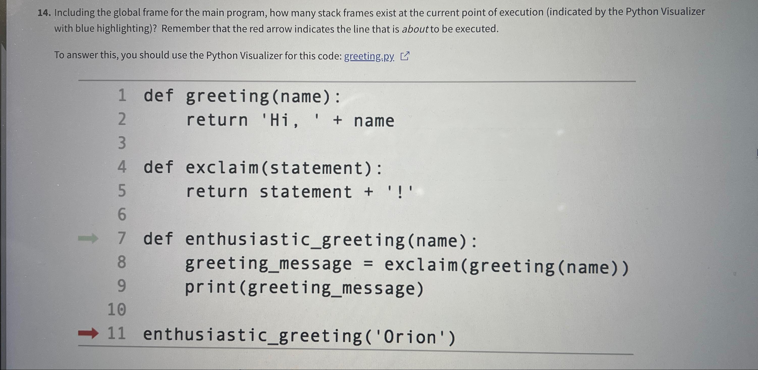 Solved Including the global frame for the main program, how | Chegg.com