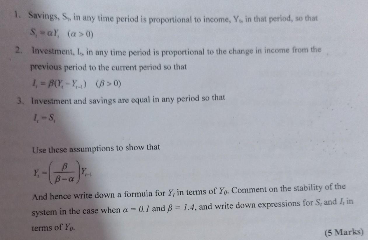 Solved Beginning of the question: The Harrod-Domar model of | Chegg.com