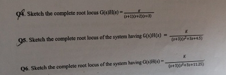 Solved Q4. ﻿Sketch the complete root locus | Chegg.com