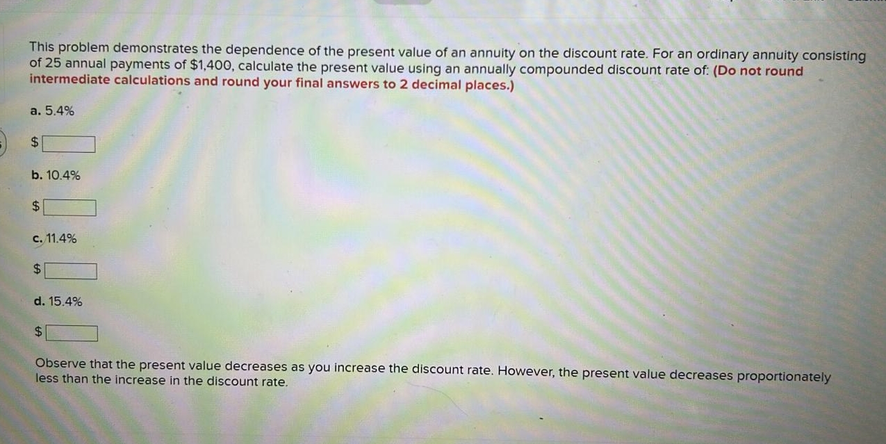 Solved This problem demonstrates the dependence of the | Chegg.com