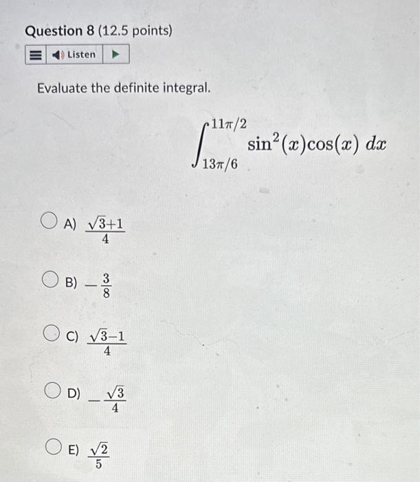 Solved Evaluate the indefinite integral. ∫xcos(x)dx A) | Chegg.com
