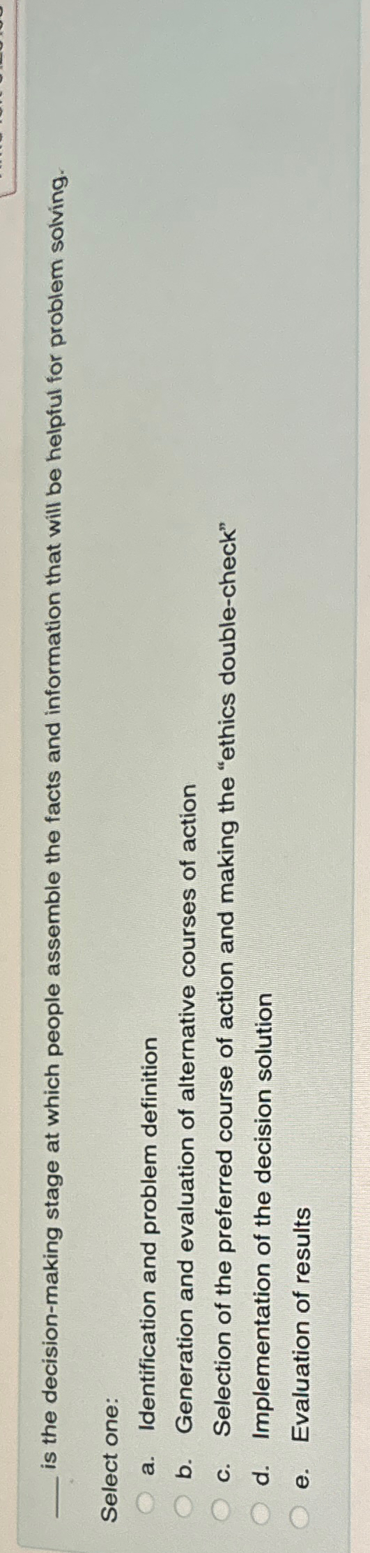 Solved q, ﻿is the decision-making stage at which people | Chegg.com