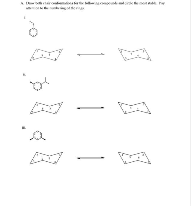 Solved A. Draw both chair conformations for the following | Chegg.com