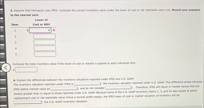 Solved Inventory Write-Down Palmquist Company has five | Chegg.com