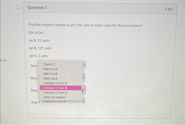 Solved Find the simplest solution to get 100 units of water | Chegg.com