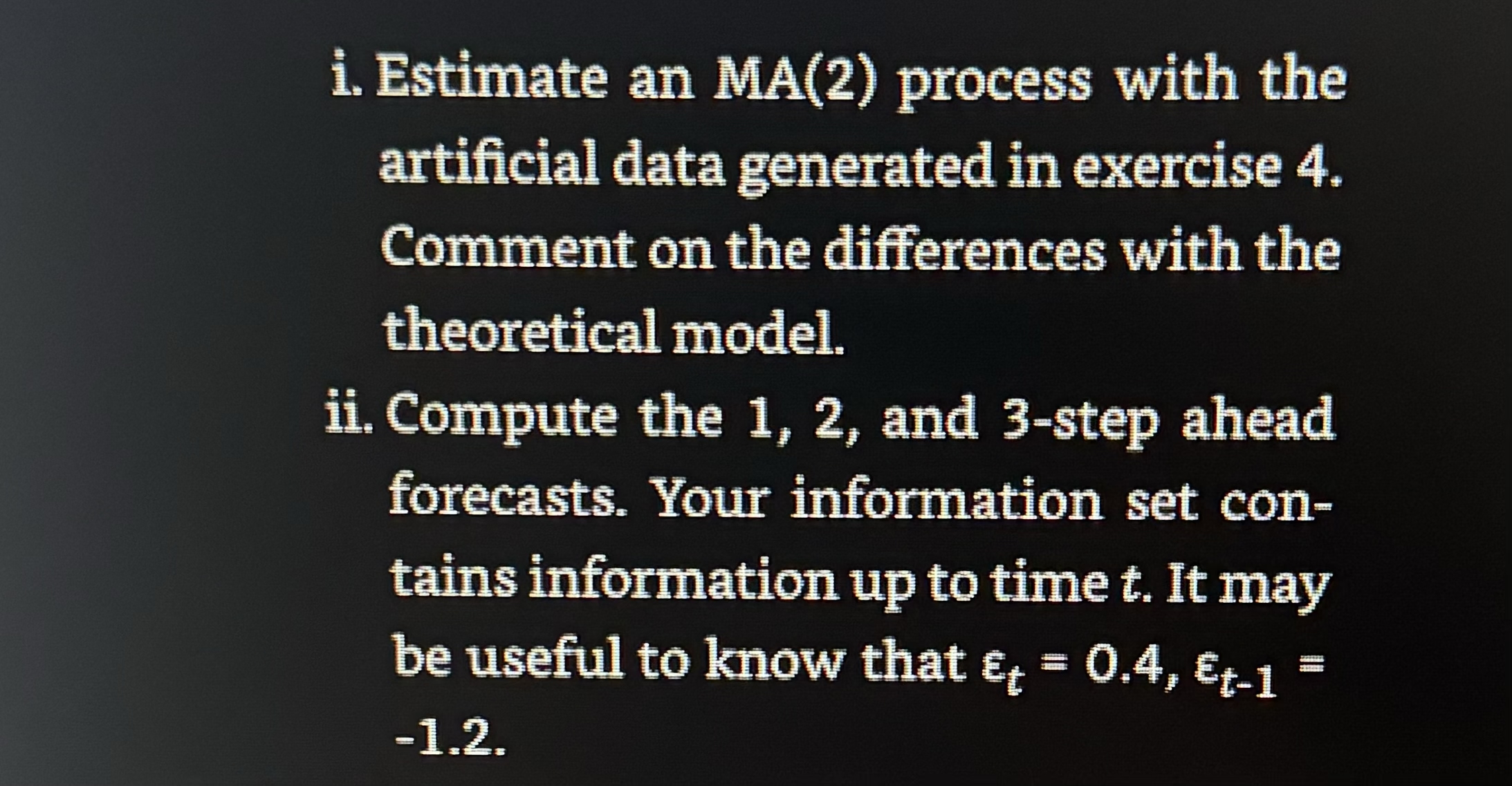 Solved Consider the following MA(2) | Chegg.com