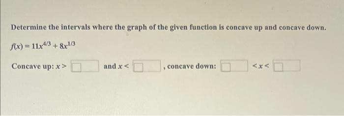 Solved Determine the intervals where the graph of the given | Chegg.com