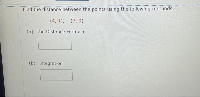 Solved Find the distance between the points using the | Chegg.com