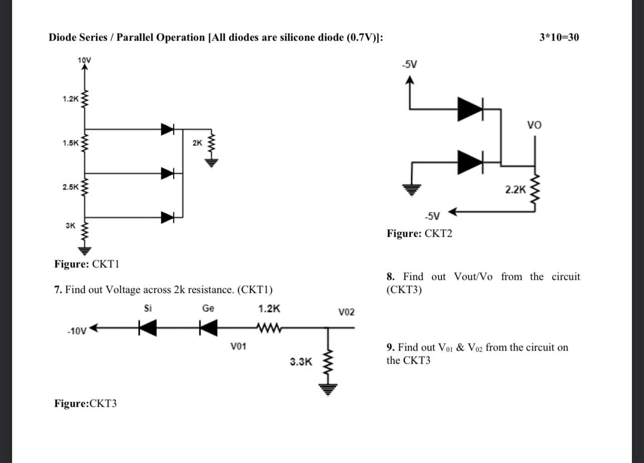 Solved Diode Series / ﻿Parallel Operation [All diodes are | Chegg.com