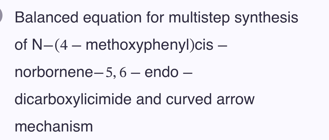 Solved by an EXPERT Write a Balanced equation for multistep synthesis ...
