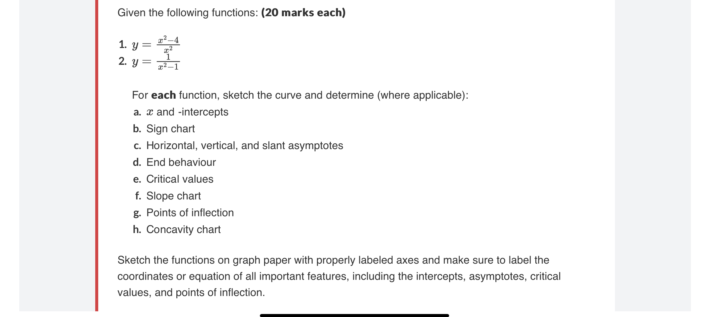 Solved Given the following functions: (20 ﻿marks | Chegg.com