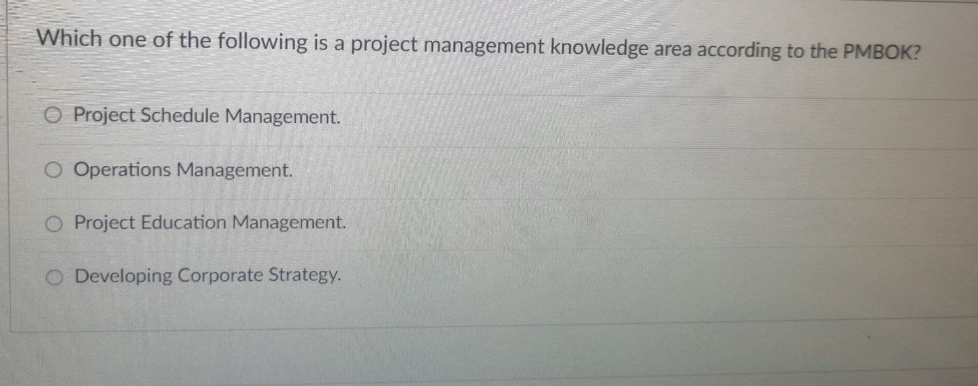 Solved Which one of the following is a project management | Chegg.com
