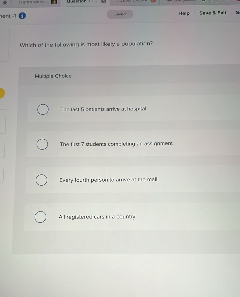 Solved Home work... hllnent -1iHelpSave & ExitWhich of the | Chegg.com