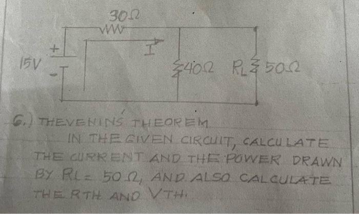 Solved THEVEWUMS THEOREM IN THE GIVEN CIRCUIT, CALCULATE THE | Chegg.com