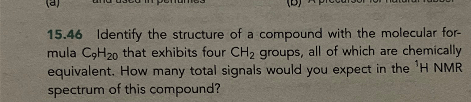 Solved 15.46 ﻿Identify the structure of a compound with the | Chegg.com