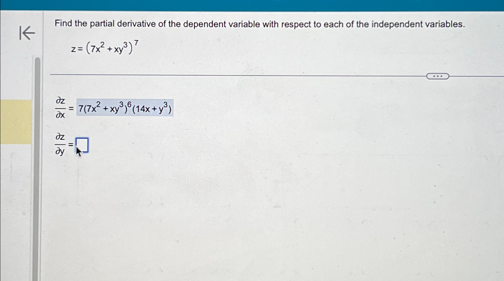 Solved Find the partial derivative of the dependent variable | Chegg.com