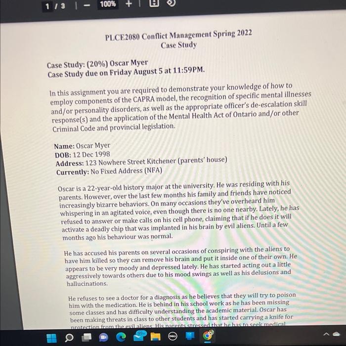 PLCE2080 Conflict Management Spring 2022 Case Study | Chegg.com