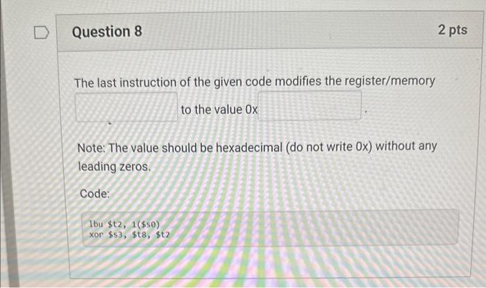 Solved For the next 5 questions, use the following register | Chegg.com