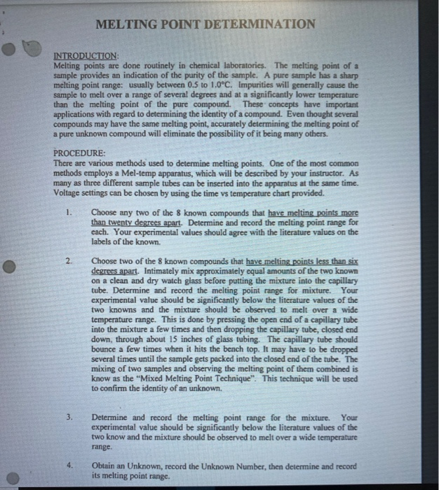 MELTING POINT DETERMINATION 1. INTRODUCTION Melting | Chegg.com
