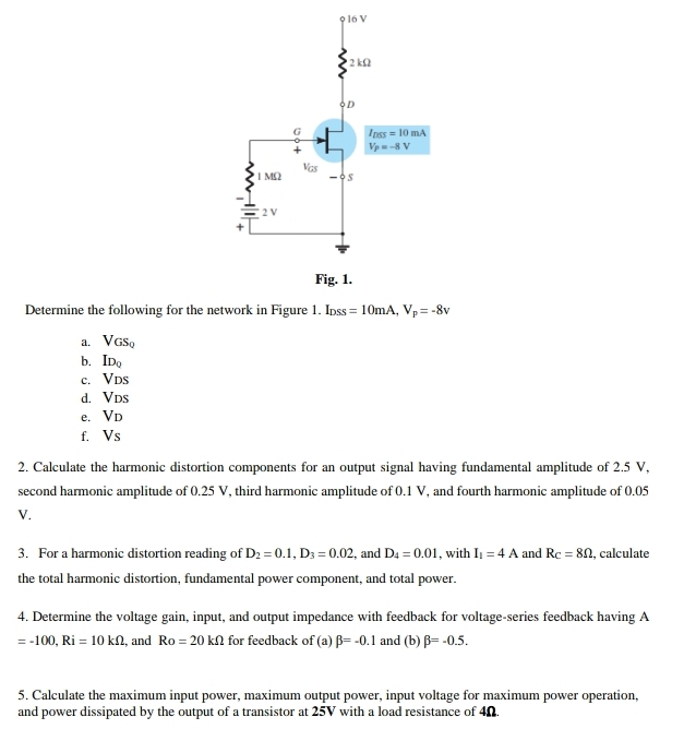 Solved Determine the following for the network in Figure 1. | Chegg.com