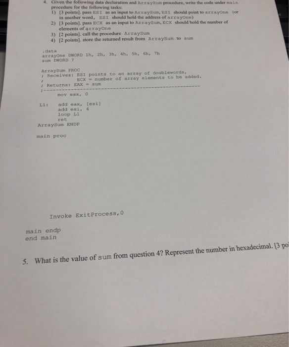 Solved 4 Given The Following Data Declaration And Arrayum 2314
