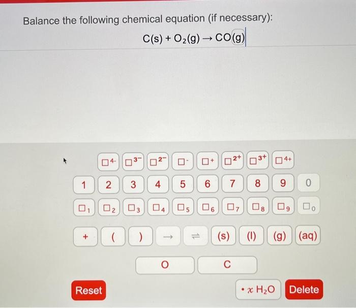 Solved Balance the following chemical equation (if | Chegg.com
