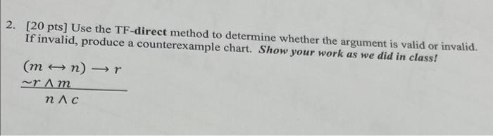 Solved 2. [20 pts] Use the TF-direct method to determine | Chegg.com