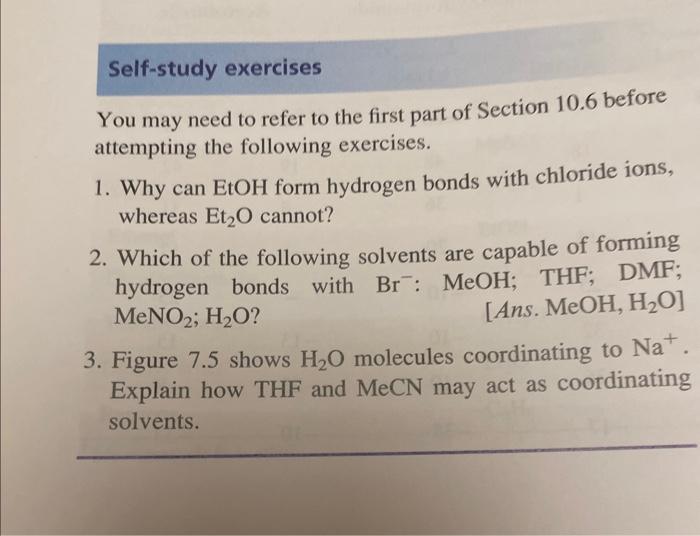 Solved Self-study exercises You may need to refer to the | Chegg.com