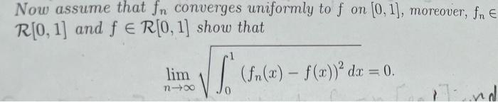 Solved Consider a sequence of functions fn∈R[0,1] and a func | Chegg.com