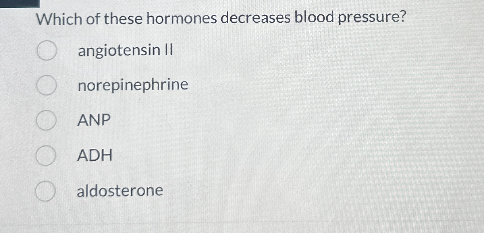 Solved Which of these hormones decreases blood | Chegg.com