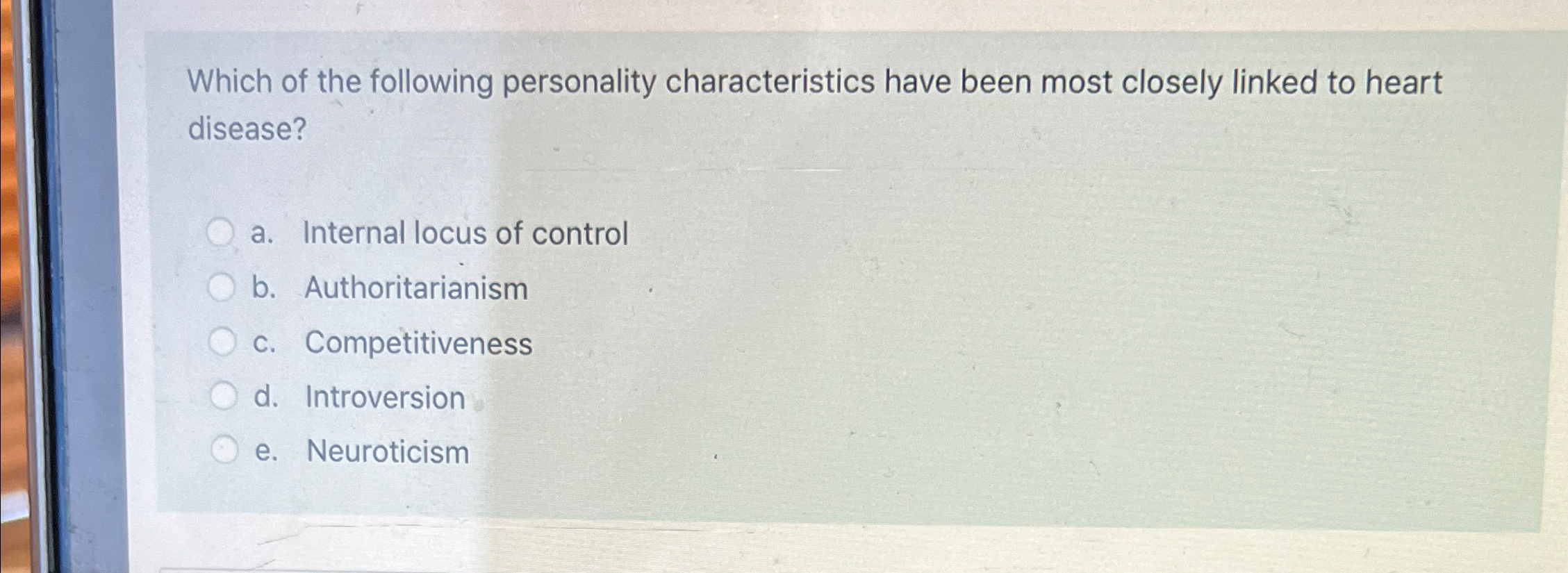 Solved Which of the following personality characteristics | Chegg.com
