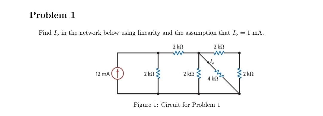 Solved Problem 1Find Io ﻿in the network below using | Chegg.com