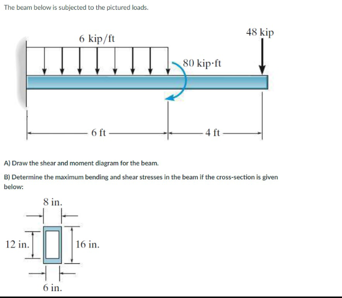 Solved C) Determine the maximum bending and shear stress in | Chegg.com