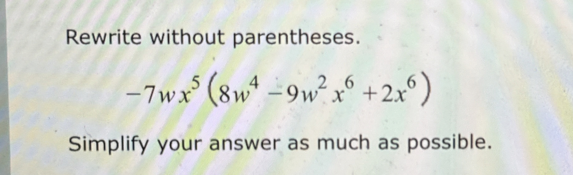 Solved Rewrite without | Chegg.com