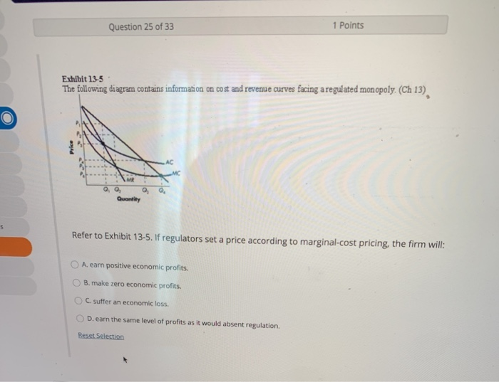 Solved Question 25 of 33 1 Points Exhibit 13-5 The following | Chegg.com