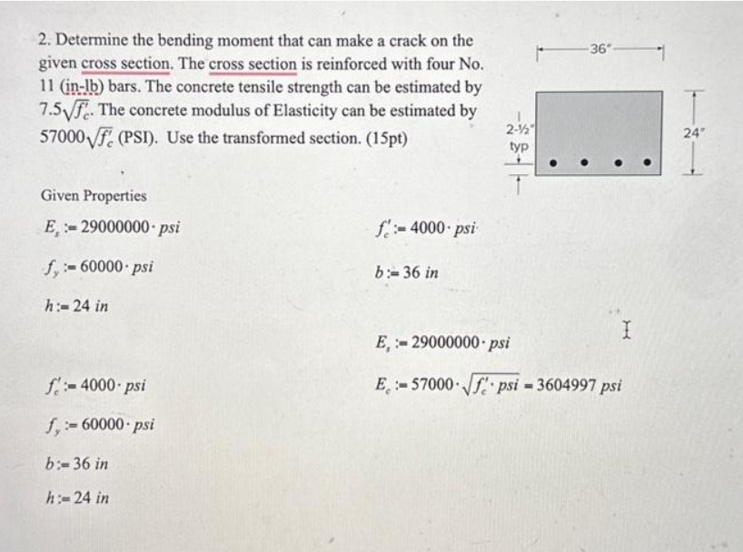 Solved Determine the bending moment that can make a crack on | Chegg.com