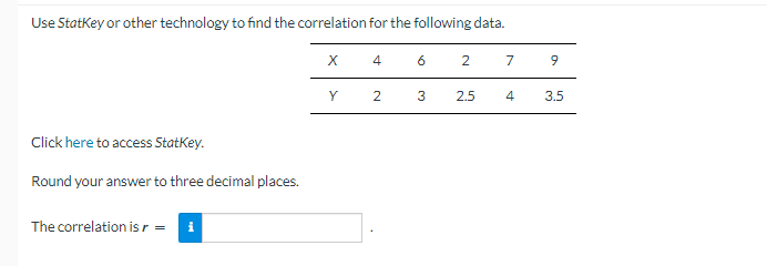 Solved Use StatKey or other technology to find the | Chegg.com