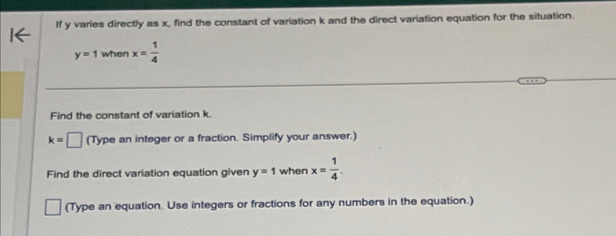 Solved If y ﻿varies directly as x, ﻿find the constant of | Chegg.com