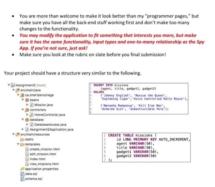 Solved - You should create a Spring Boot application with | Chegg.com