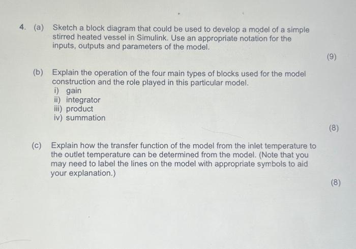 4. (a) Sketch a block diagram that could be used to | Chegg.com