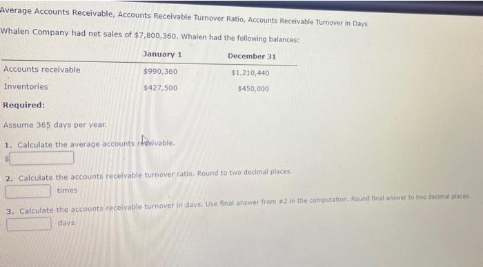 Solved Average Accounts Receivable, Accounts Receivable | Chegg.com Solved Average Accounts Receivable, Accounts Receivable | Chegg.com