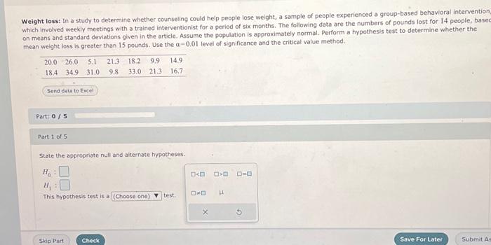 Solved Weight loss: In a study to determine whether | Chegg.com