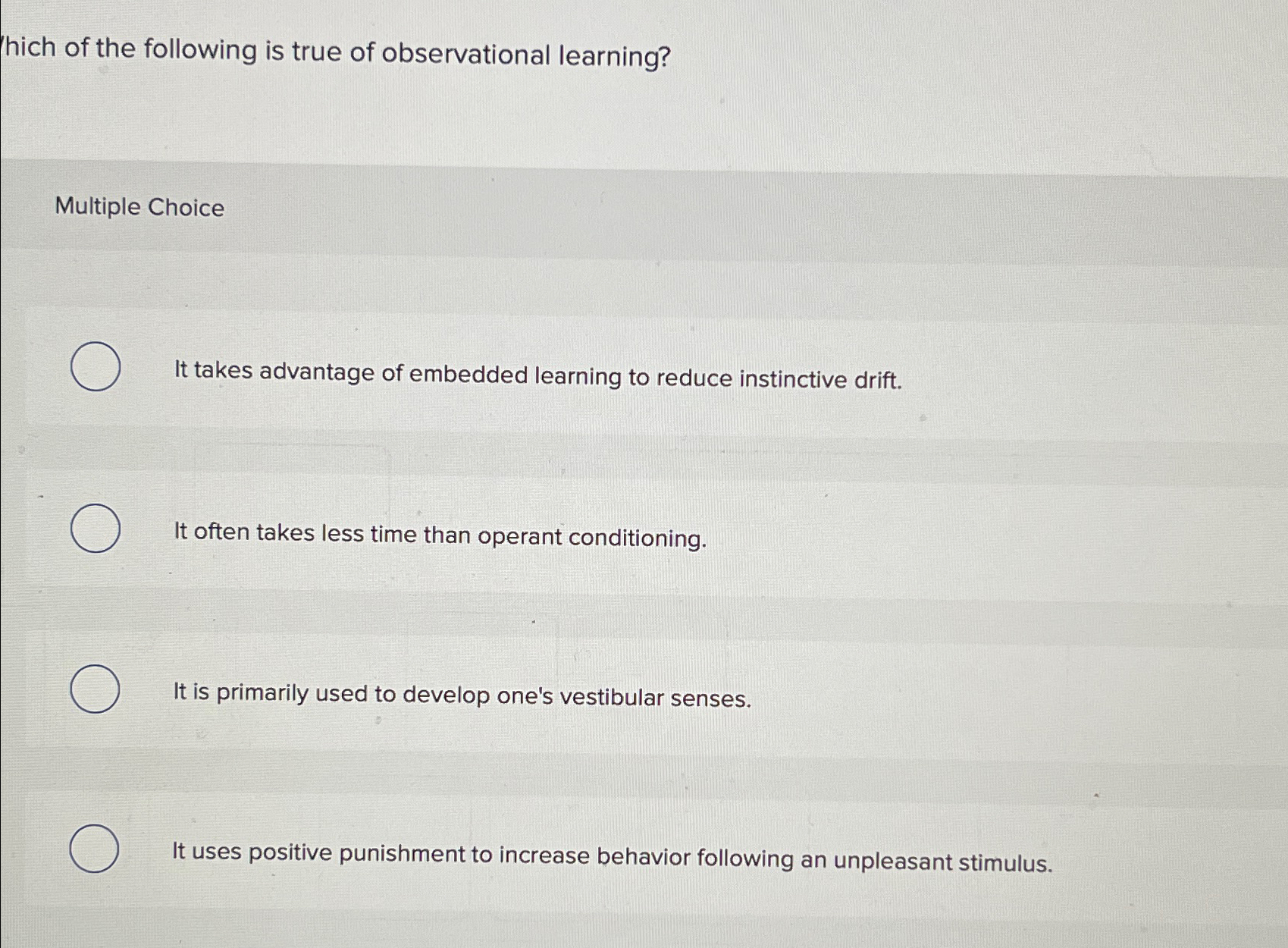 Solved hich of the following is true of observational | Chegg.com