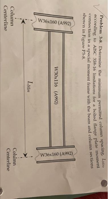 Solved Problem 3-8. Determine the minimum permitted column | Chegg.com