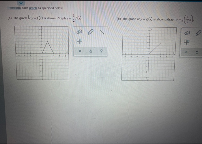 Solved Transform each graph as specified below. (a) The | Chegg.com