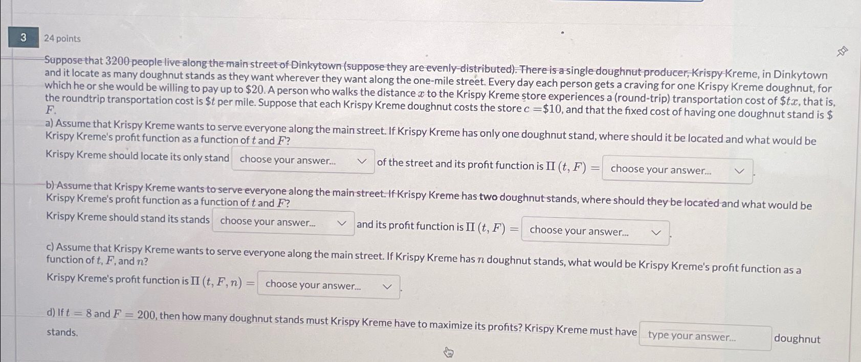 Solved 324 ﻿pointsSuppose that 3200 ﻿people live along the | Chegg.com