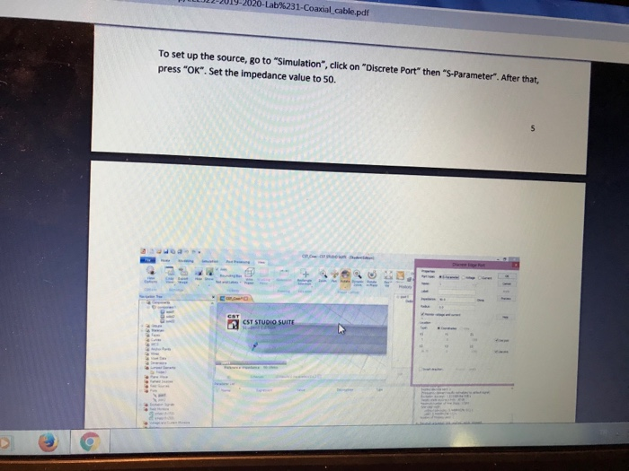 CST STUDIO SUITE Lab # 1 Transmission Line | Chegg.com